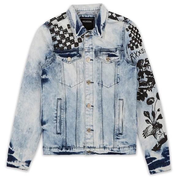 Reason | Jackets & Coats | Summon Skull Art Denim Jacket L | Poshmark